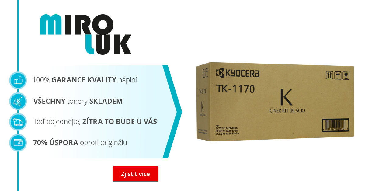 Originálný toner KYOCERA TK-1170 (Čierny) - toner skladem | Miroluk